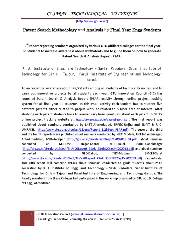 5th Report - PSAR - 26th Sept 2013 | PDF | Innovation | Intellectual ...