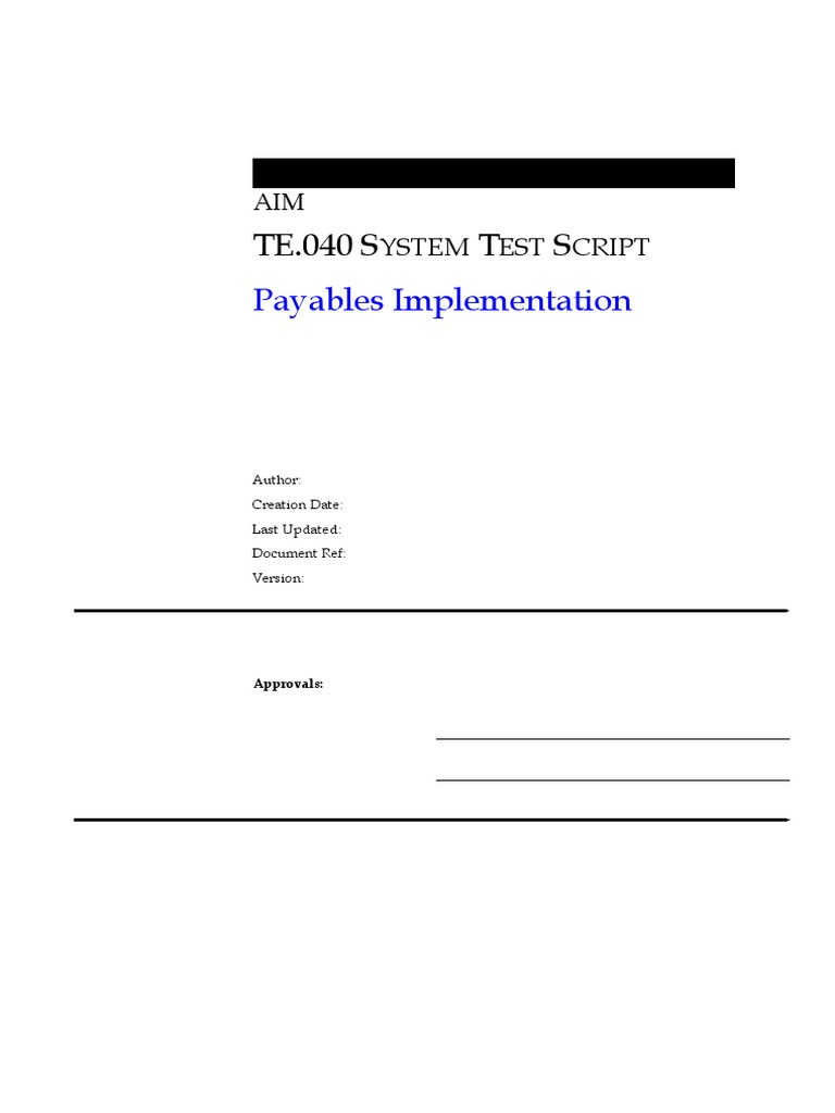 TE040 Test Script AP | PDF | Accounts Payable | Invoice