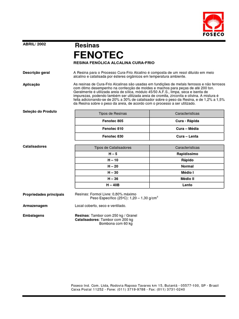 Catalogo Foseco de Catalisador | PDF | Fundição (metalurgia ...