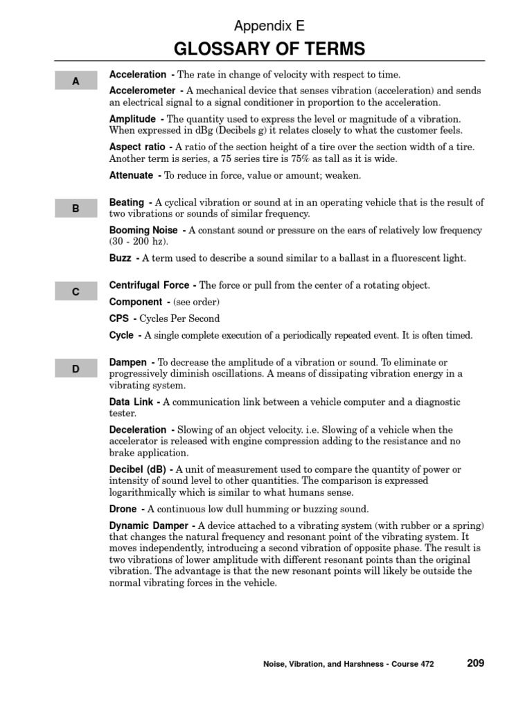 Glossary of Terms | PDF | Sound | Frequency