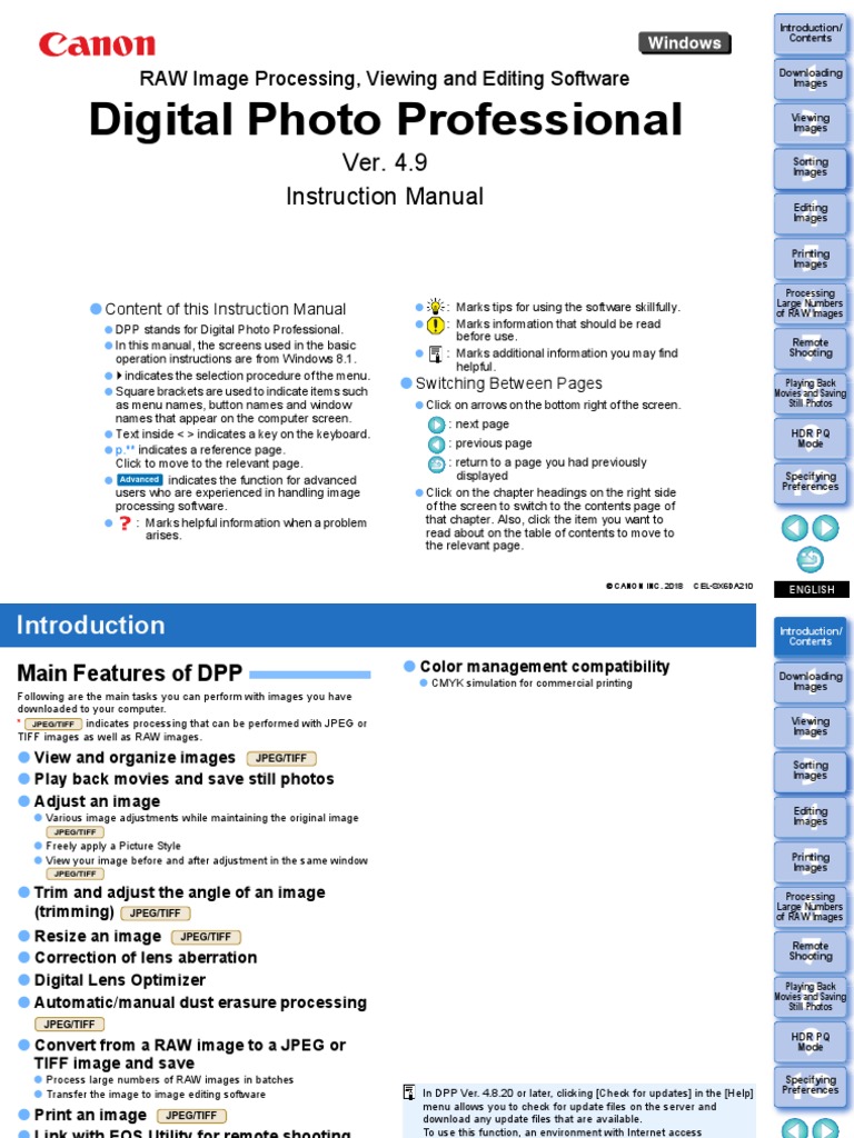 Digital Photo Professional 4.9 Instruction Manual Win EN PDF | PDF ...