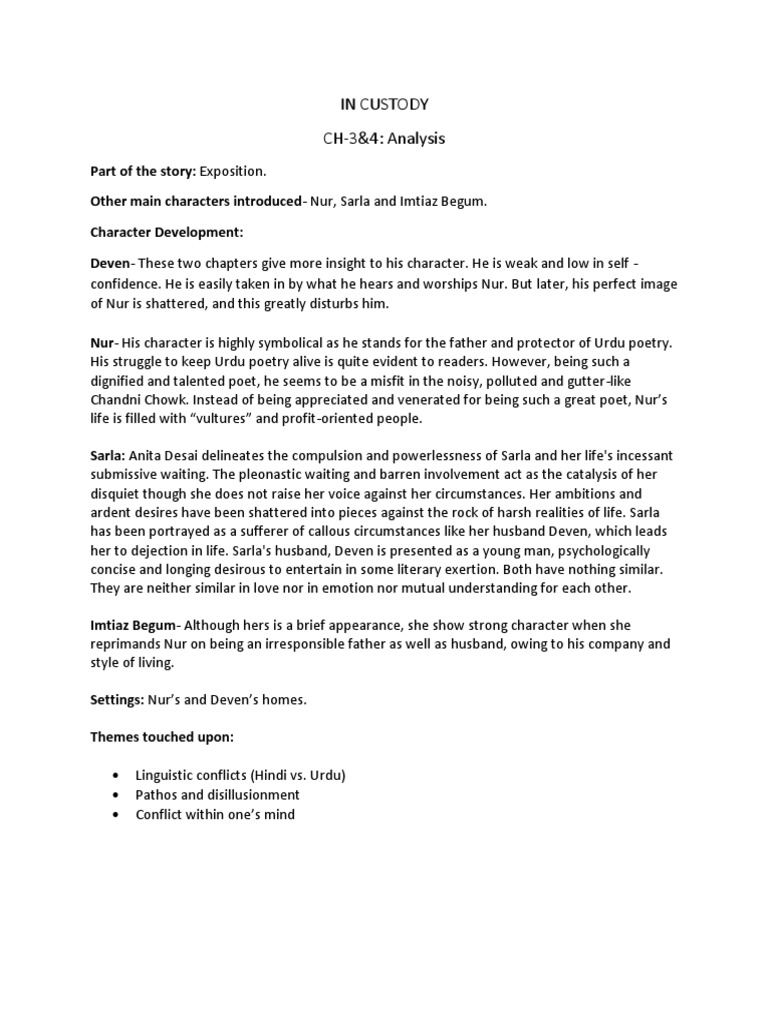 Ch 3 And 4 Analysis Pdf