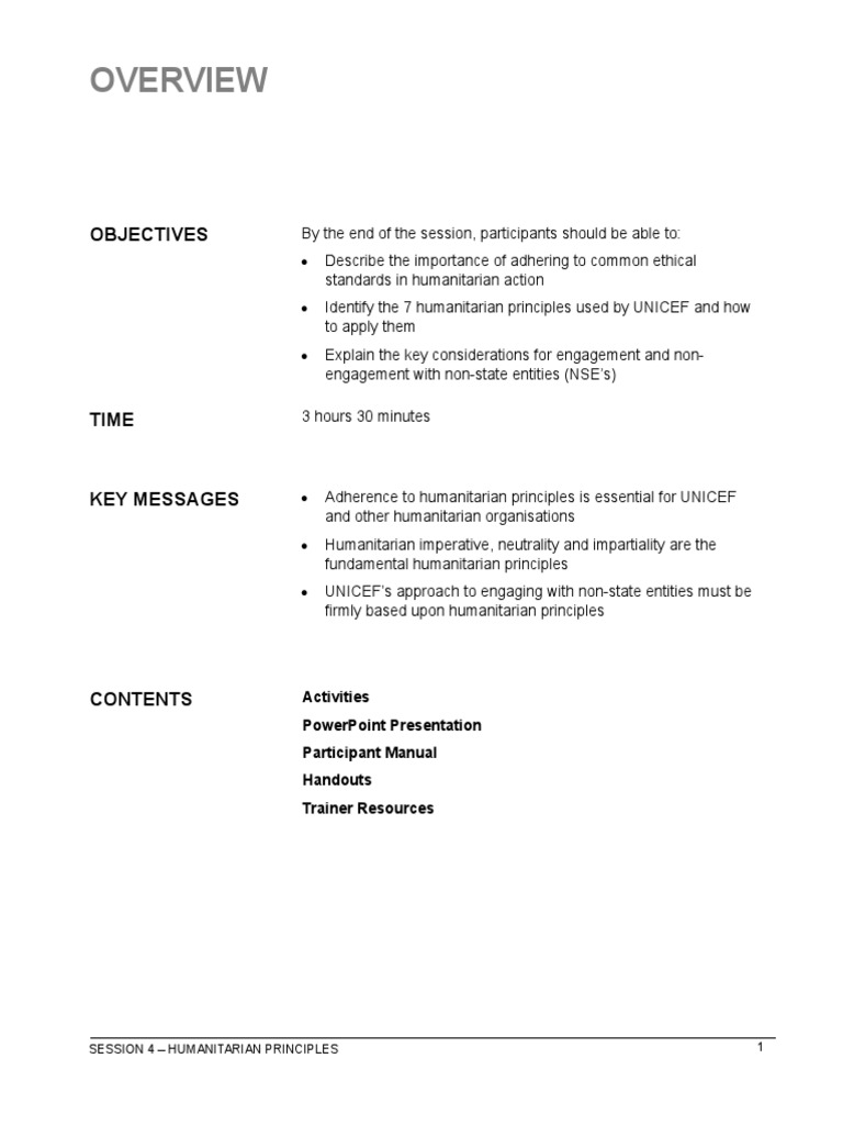 Humanitarian Principles Training | PDF | Humanitarian Aid | Applied Ethics