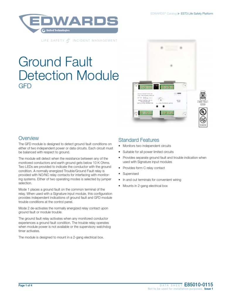 E85010-0115 - Ground Fault Detection Module | PDF | Relay | Electrical ...