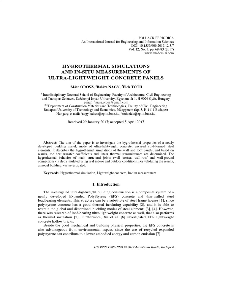 Hygrothermal Simulations and In-Situ Mea PDF | Download Free PDF ...