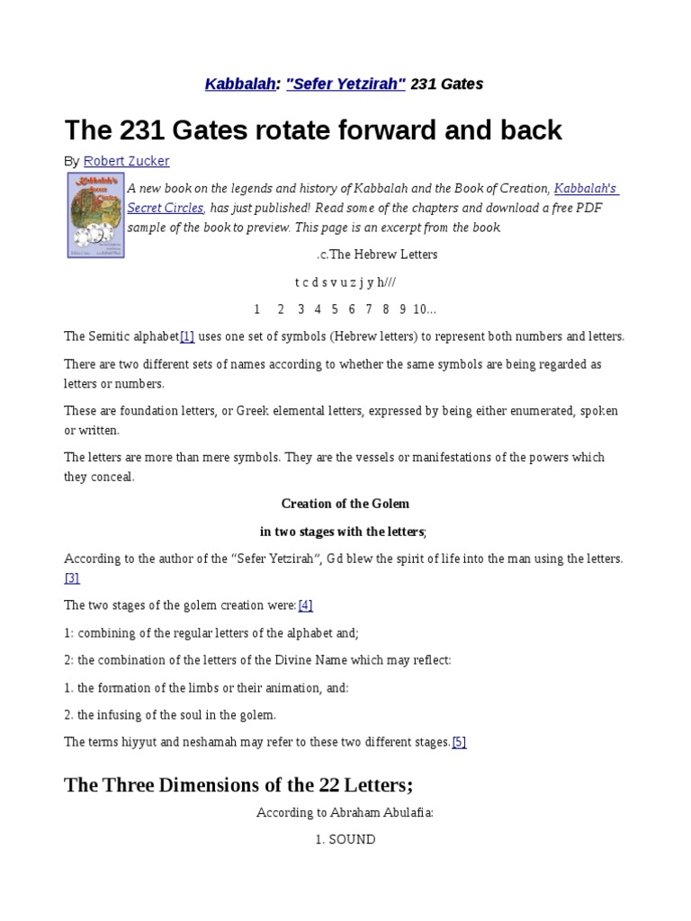 The 231 Gates | PDF | Kabbalah | Alphabet