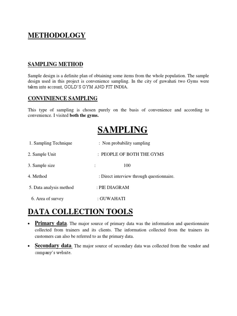 Sampling Methodology in Guwahati Gyms | PDF | Computers