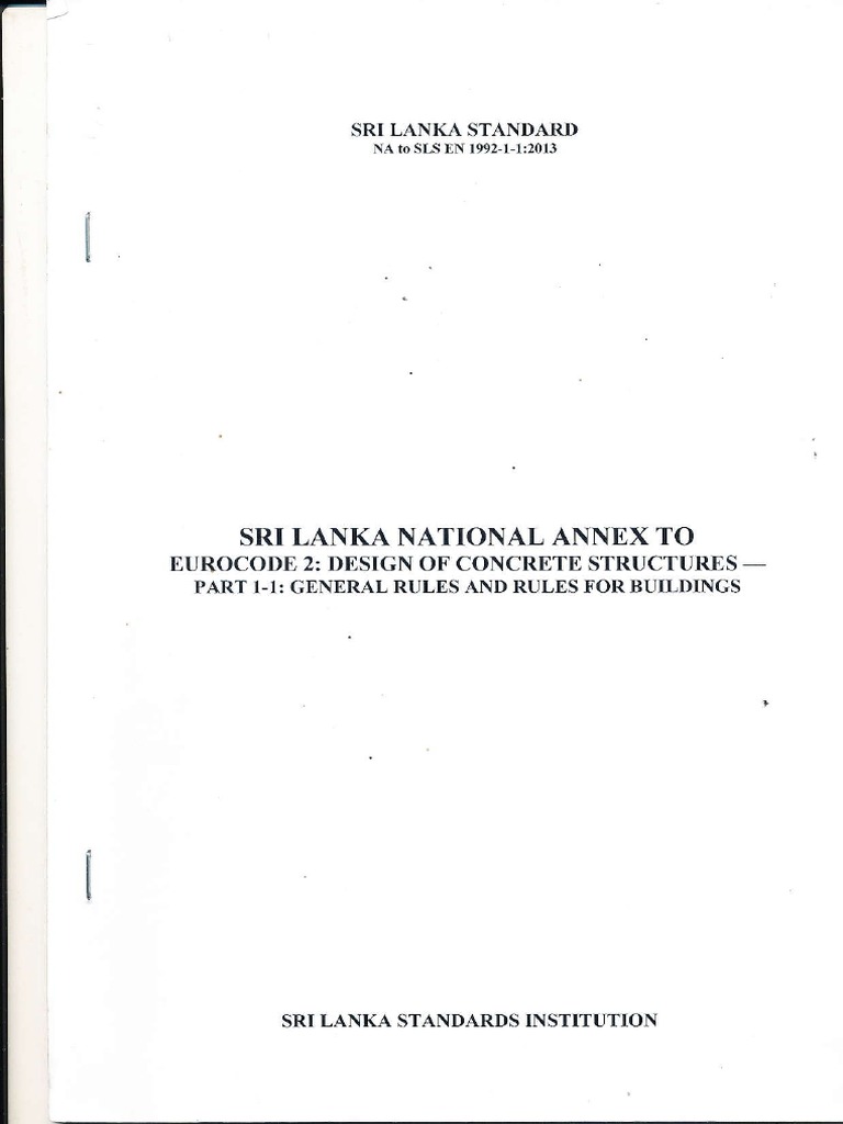 Sri Lanka National Annex to Eurocode 2 | PDF | Structural Engineering ...