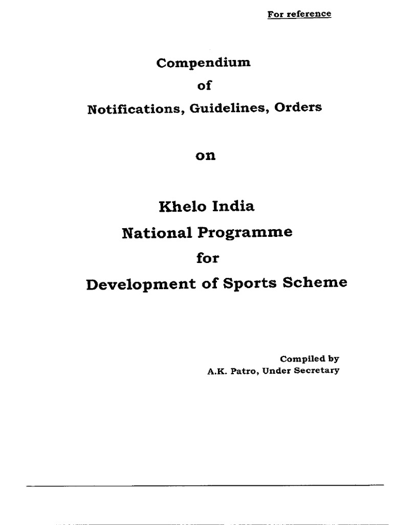 Compendium of Instructions On Khelo India National Programme For ...