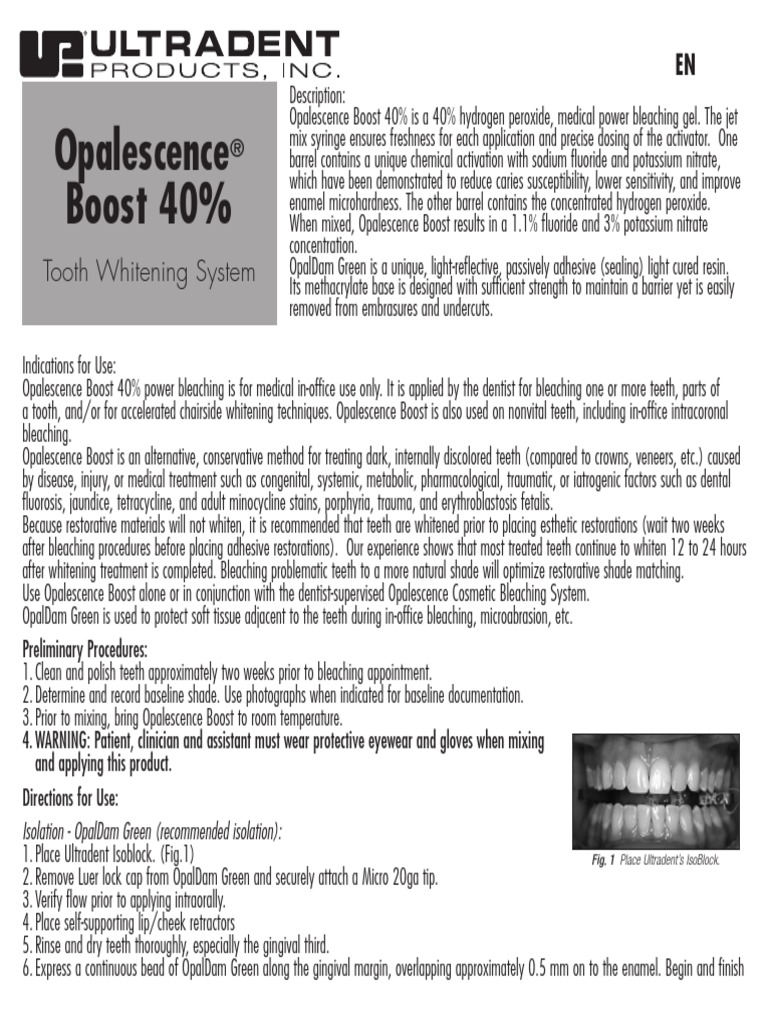 Opalescence Boost 40 Percent | PDF | Mouth | Dentistry