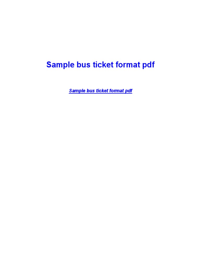 Sample Bus Ticket Format PDF | PDF | Operating System | Mac Os