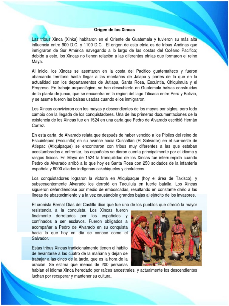 Origen y cultura de los Xincas | PDF | Flauta | Ropa