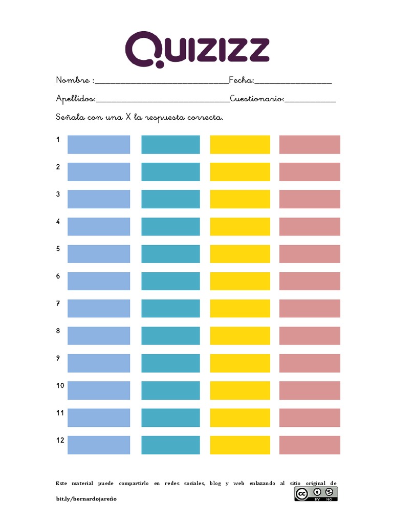 Plantilla para Quizizz | PDF