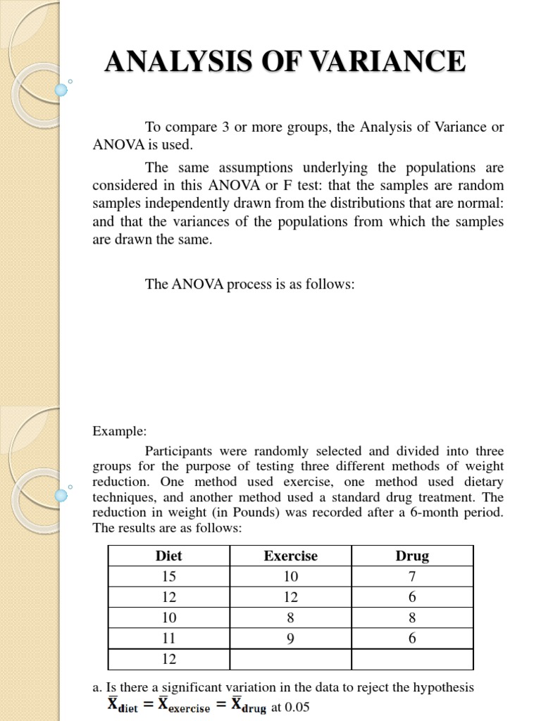 Analysis of Variance | PDF | Analysis Of Variance | Mathematical And ...
