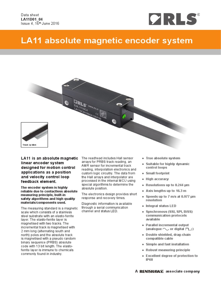 Data Sheet LA11 Absolute Linear Magnetic Encoder PDF | PDF | Power Supply | Manufactured Goods