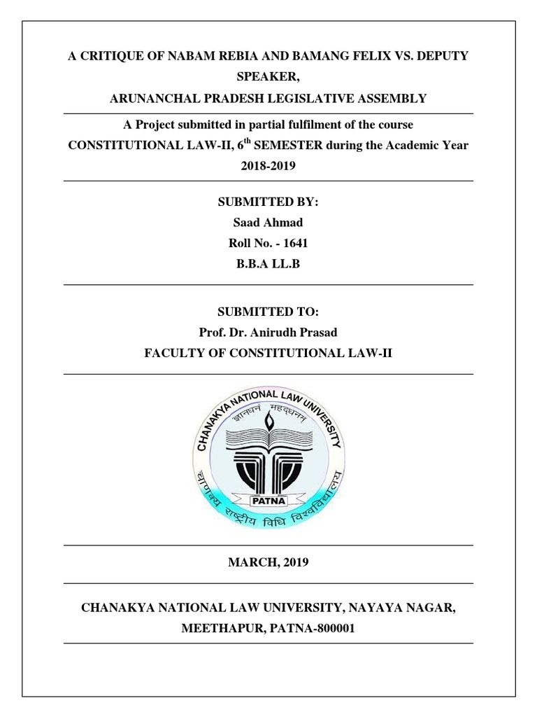 A Critique of Nabam Rebia & Bamang Felix Case | PDF | Supreme Court Of ... A Critique of Nabam Rebia & Bamang Felix Case | PDF | Supreme Court Of ...
