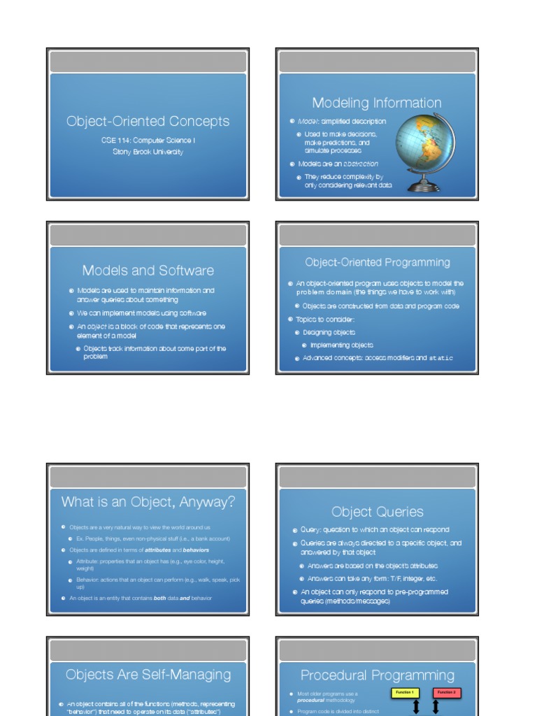 Object-Oriented Concepts Modeling Information | PDF | Constructor ...