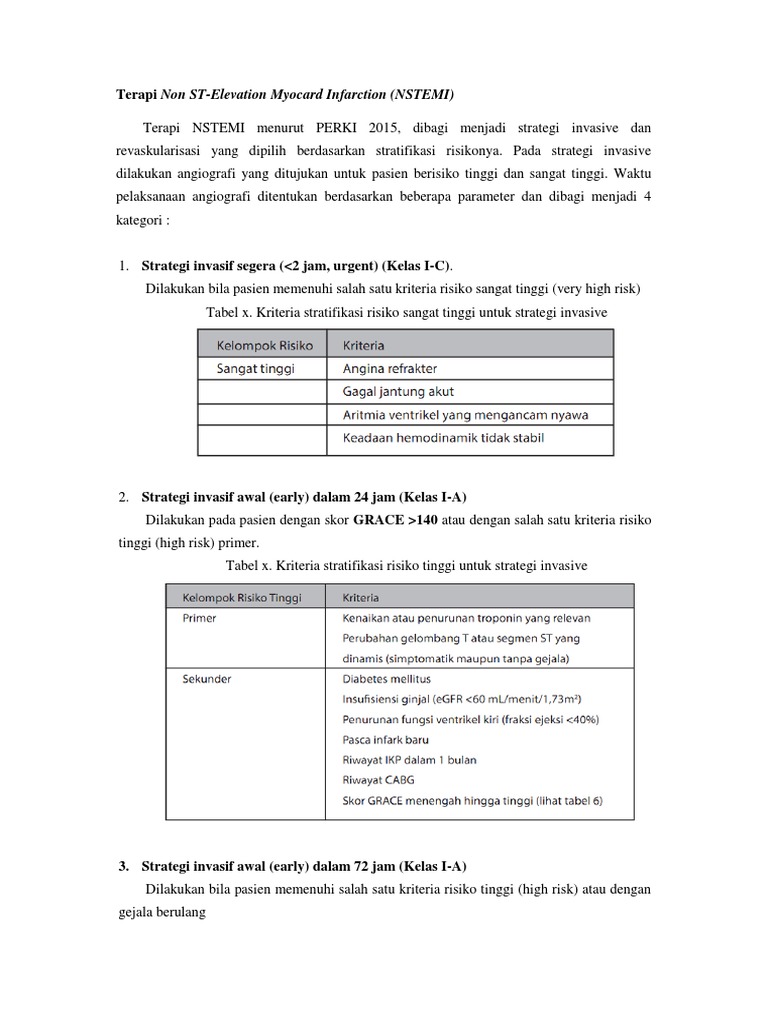 Strategi Terapi NSTEMI Berdasarkan Risiko | PDF