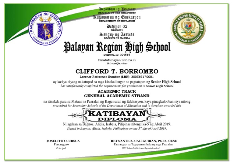 SHS Diploma 2019 | PDF