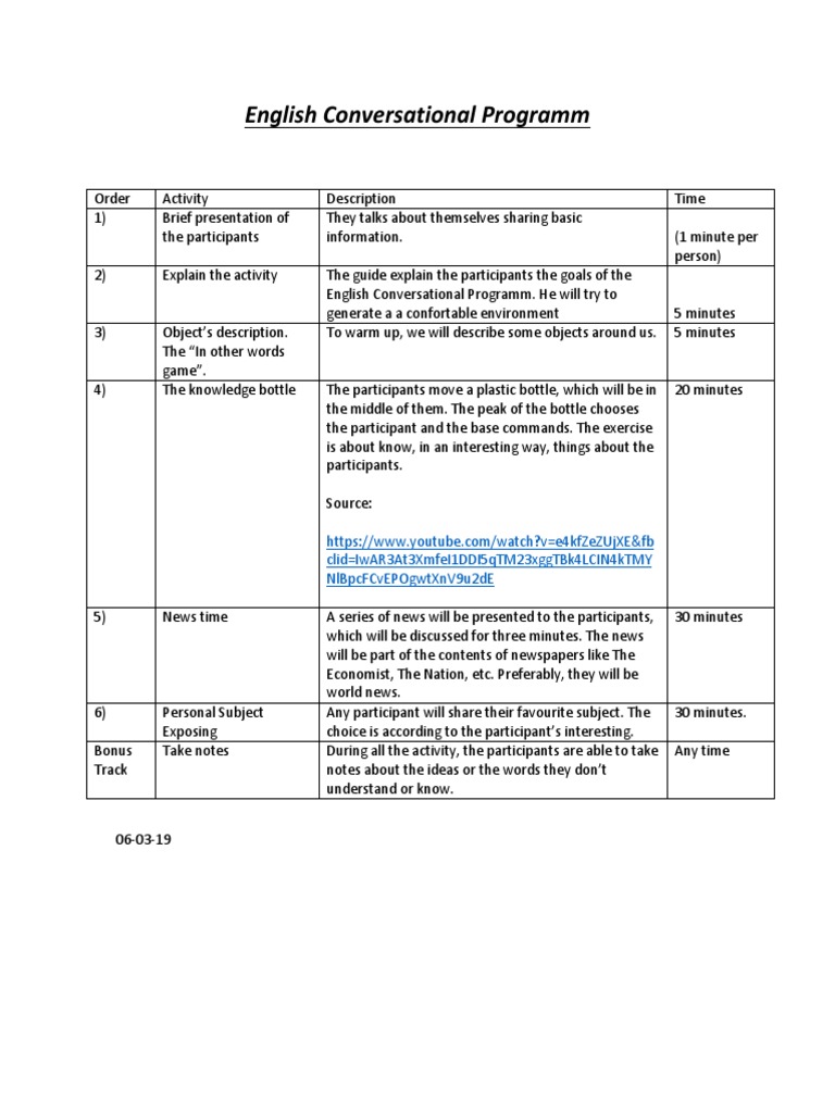 English Conversational Programm | PDF