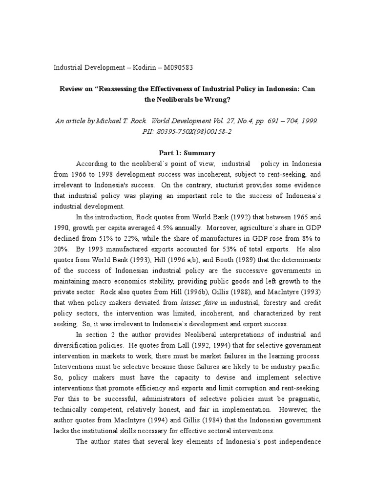 Article Review Kodirin Full | PDF | Economic Growth | Neoliberalism