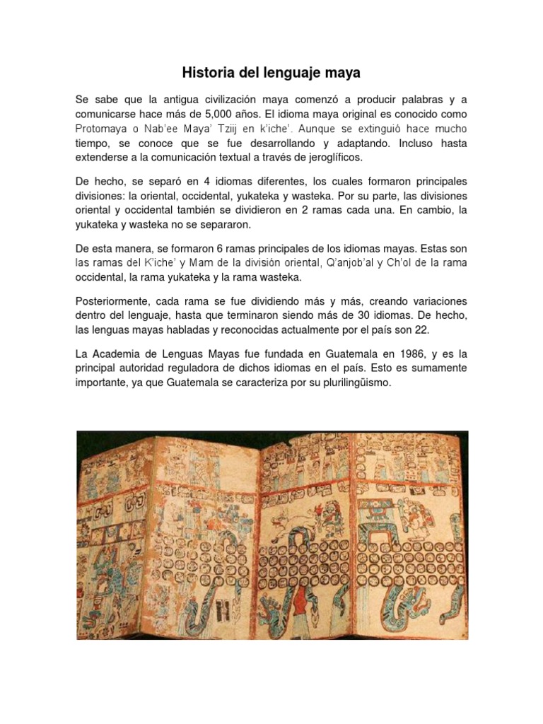 Historia Del Lenguaje Maya | PDF | Civilización maya | Pueblos mayas