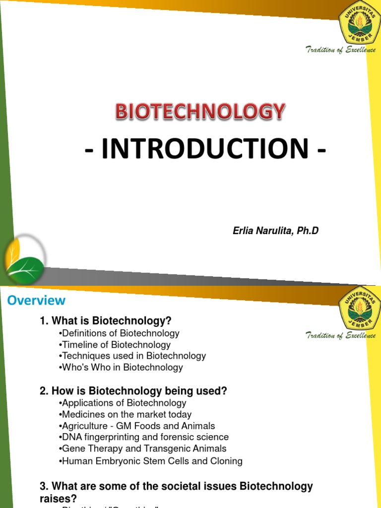 Introduction To Biotechnology PDF | PDF | Biotechnology | Molecular Biology