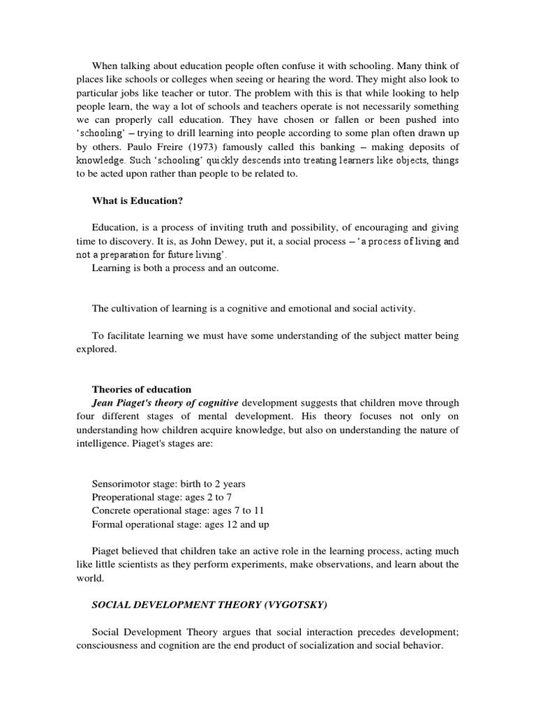Information About Education | PDF | Learning | Education Theory