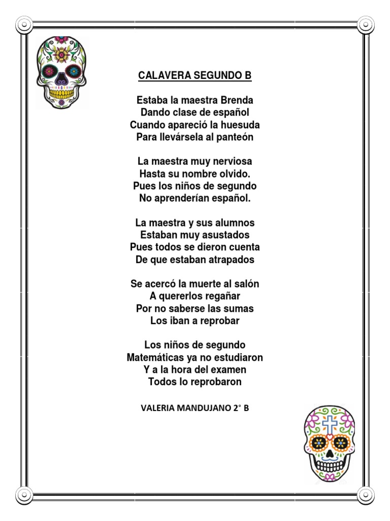 Calavera Segundo B Pdf Pdf