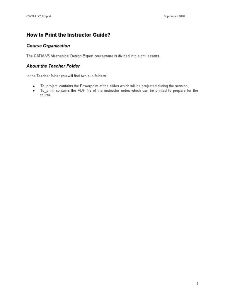 How To Print The Instructor Guide | PDF