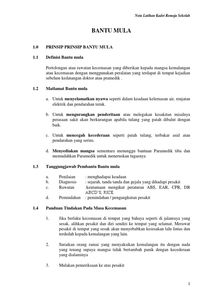 Nota Bantu Mula | PDF