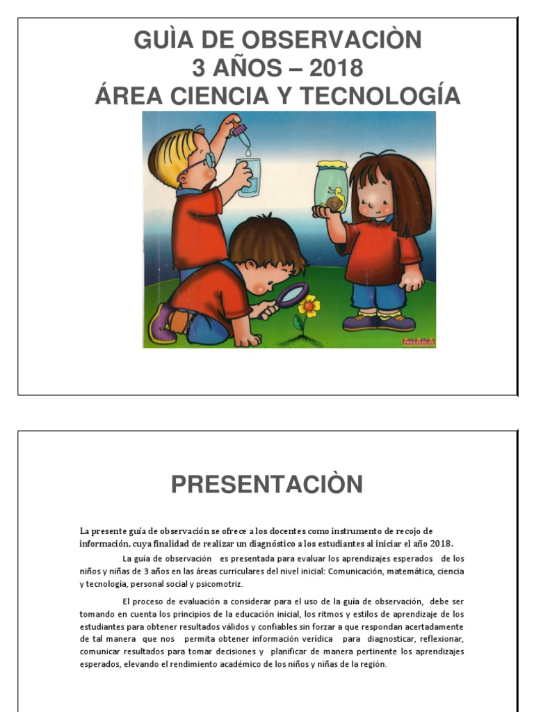 Guía de Ciencia y Tecnología Inicial 3 Años | PDF | Science | Información