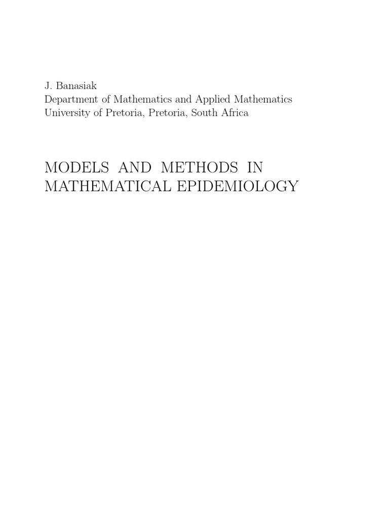 Mathematical Epidemiology Models and Methods | PDF | Transmission ...