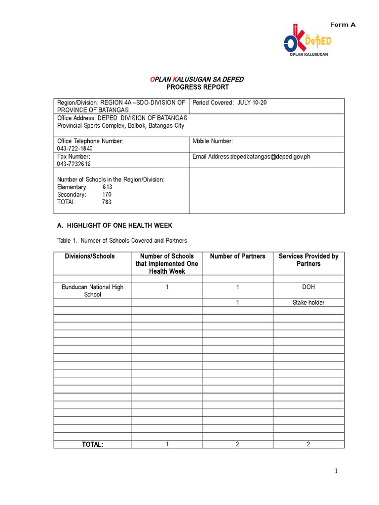 Ok Sa Deped Form A | PDF | Medicine | Health Care
