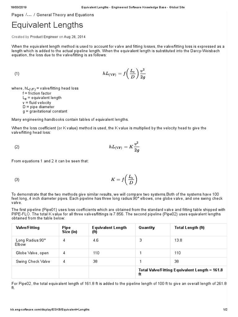 Equivalent Lengths - Engineered Software Knowledge Base - Global Site ...
