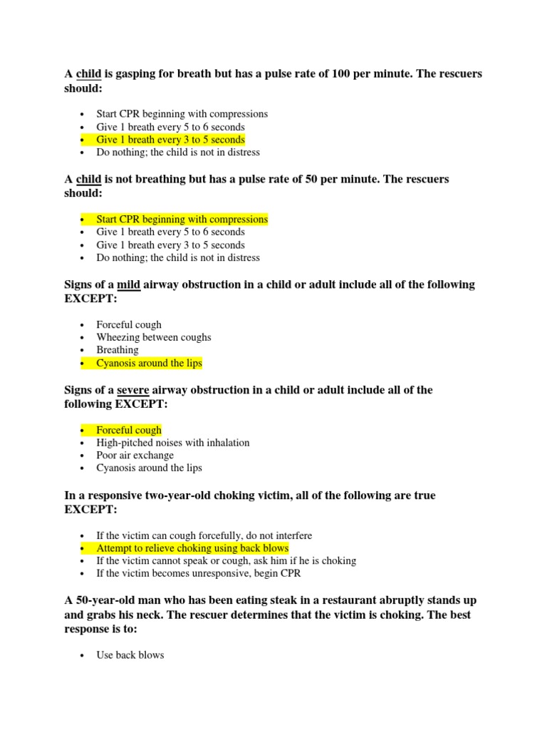 Child CPR and Breathing Emergencies | PDF | Emergency Medical Services ...