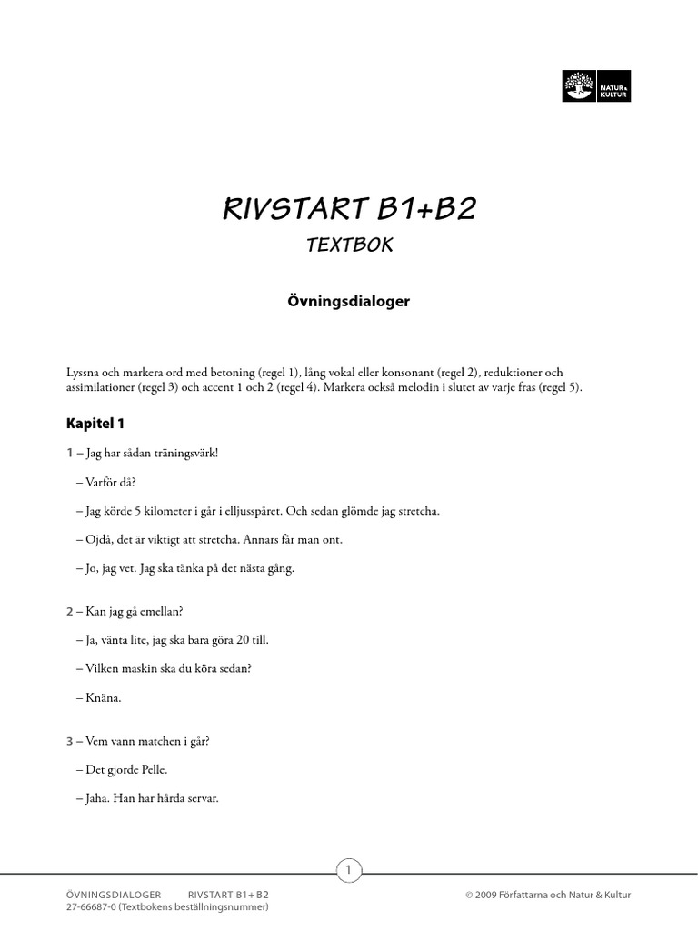 Rivstart B1 B2 Ovningsdialoger PDF | PDF