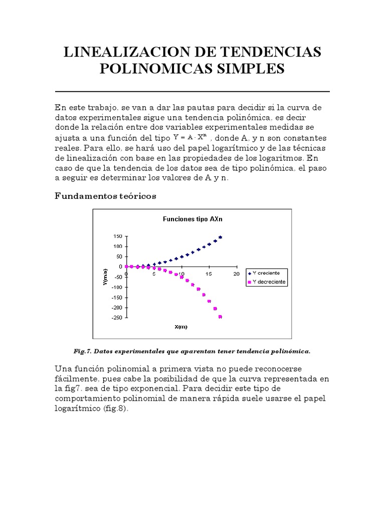 LINEALIZACION DE TENDENCIAS POLINOMICAS SIMPLES.docx | Ecuaciones ...