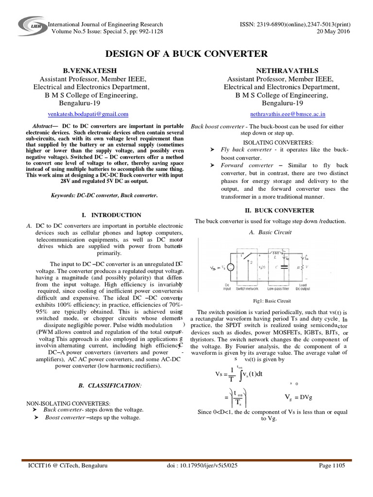Design of A Buck Converter PDF | PDF | Direct Current | Electronic ...