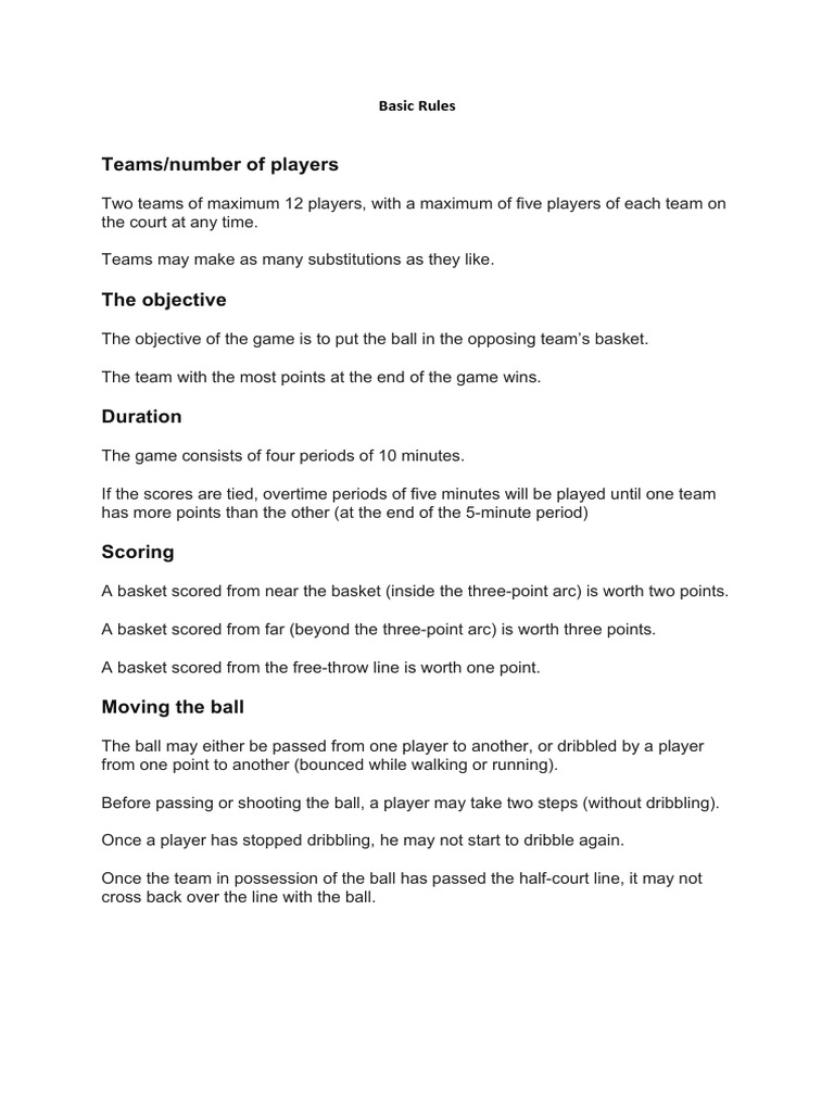 Basic Rules | PDF
