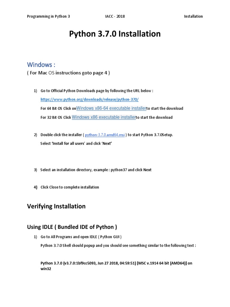 Python Installation Instructions | PDF | Command Line Interface | Mac Os