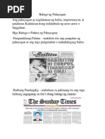 Mga Bahagi NG Pahayagan | PDF
