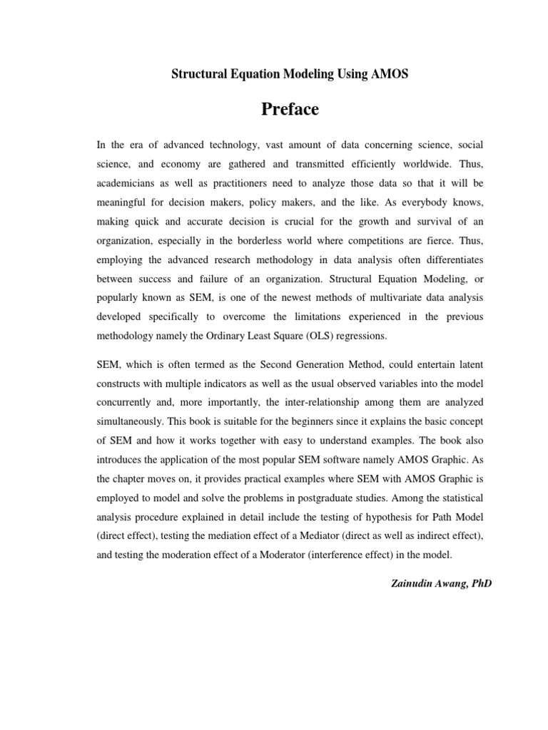 Structural Equation Modeling Using Amos | PDF | Structural Equation ...
