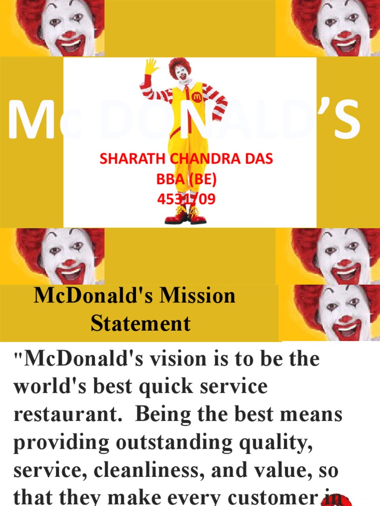 MC Donald'S: Sharath Chandra Das Bba (Be) 4531/09 | PDF | Mc Donald's ...