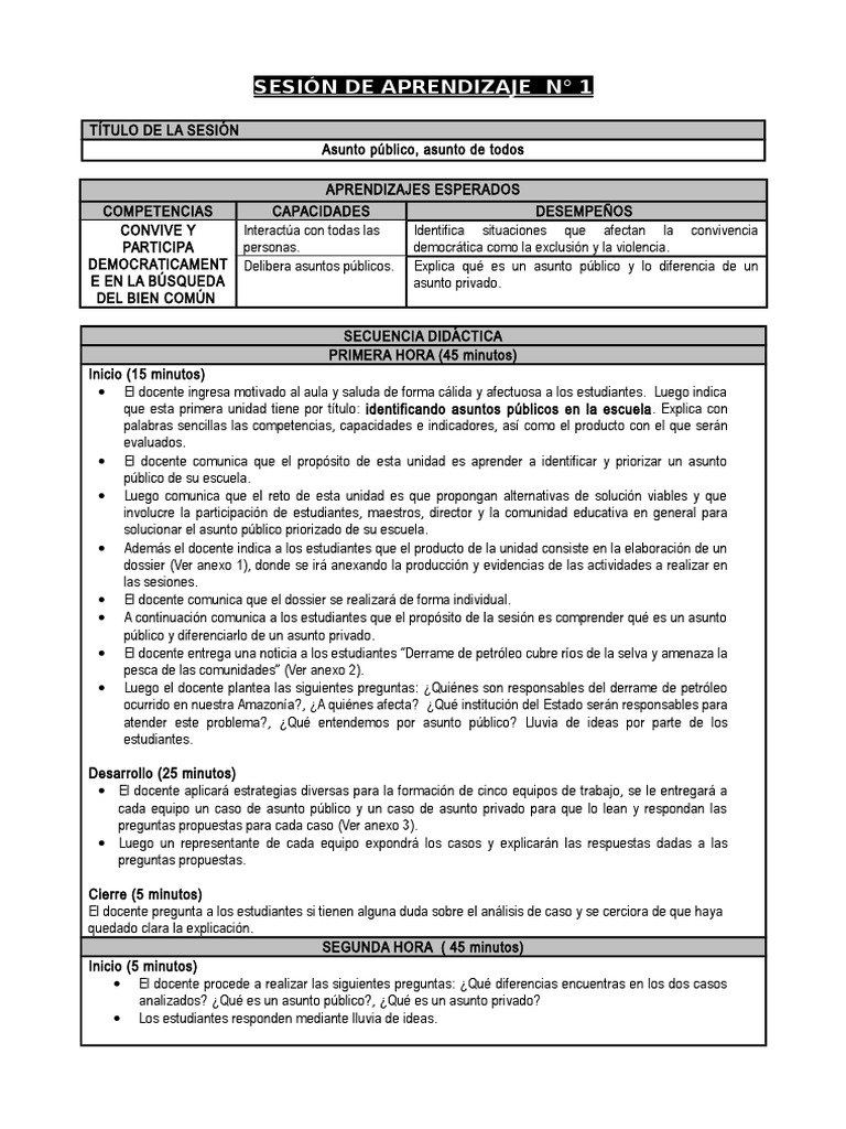 Identificación de Asuntos Públicos en Clase | PDF | Salón de clases ...