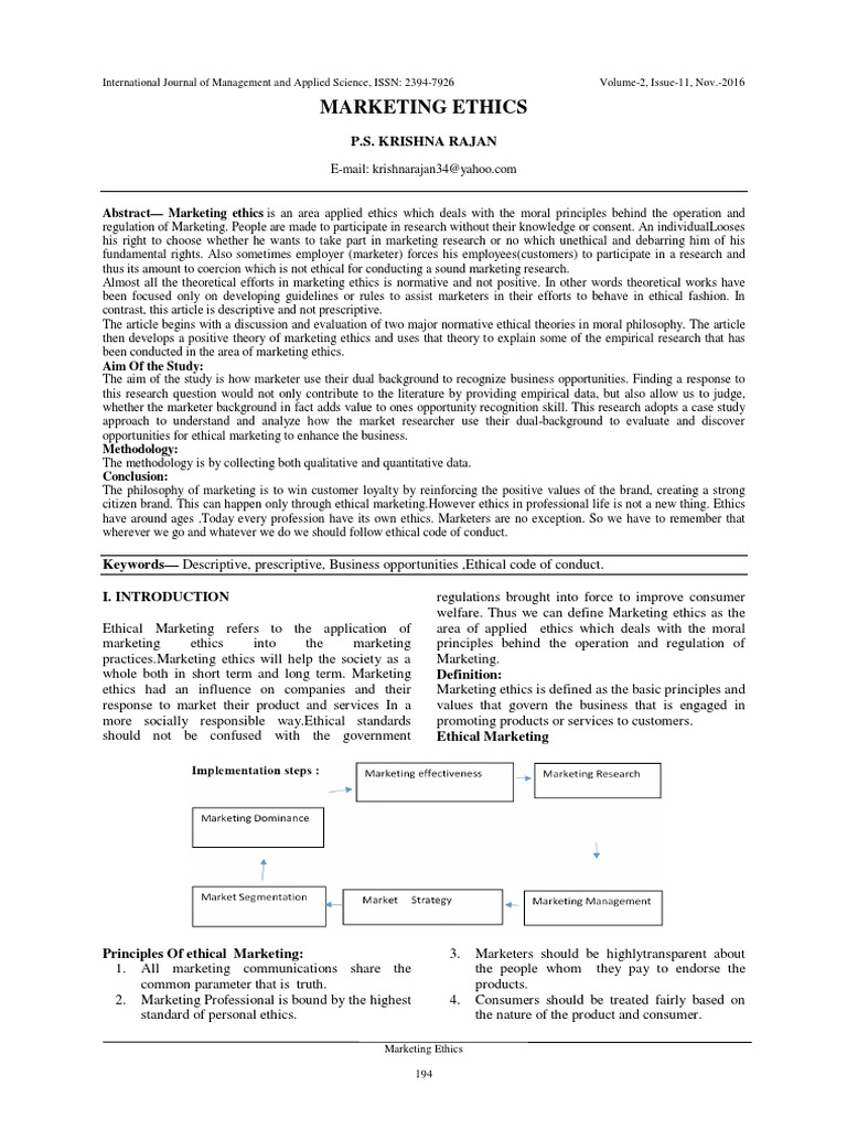 Ethics in Marketing | Download Free PDF | Marketing | Value (Ethics)