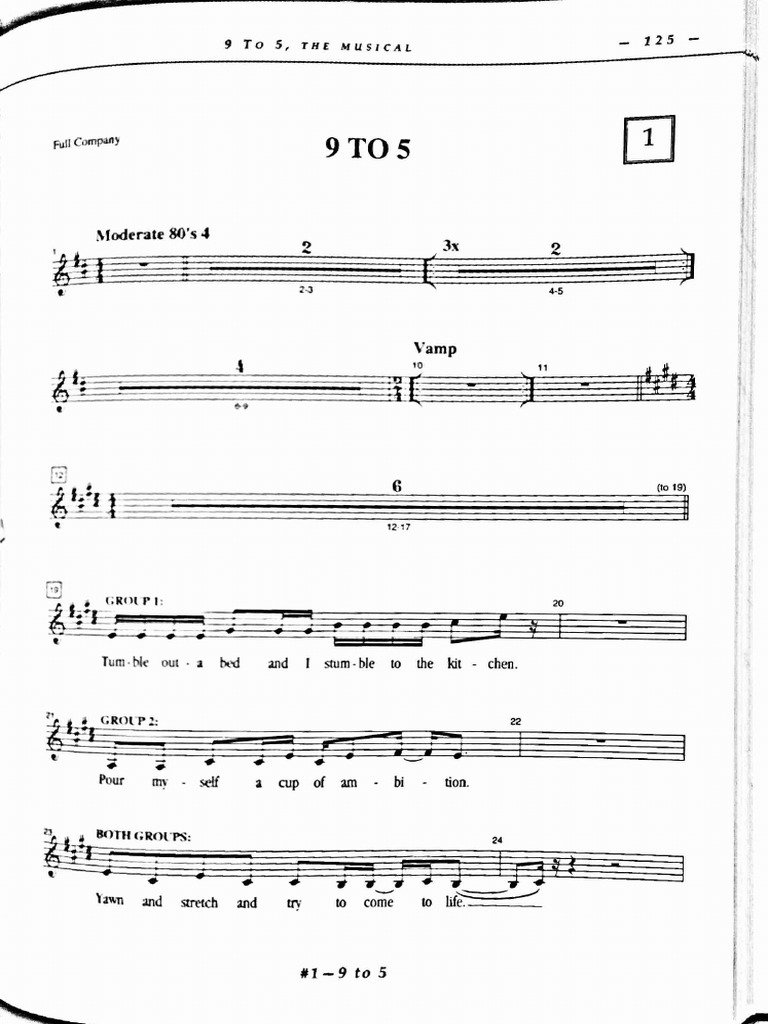 9 To 5 Score | PDF