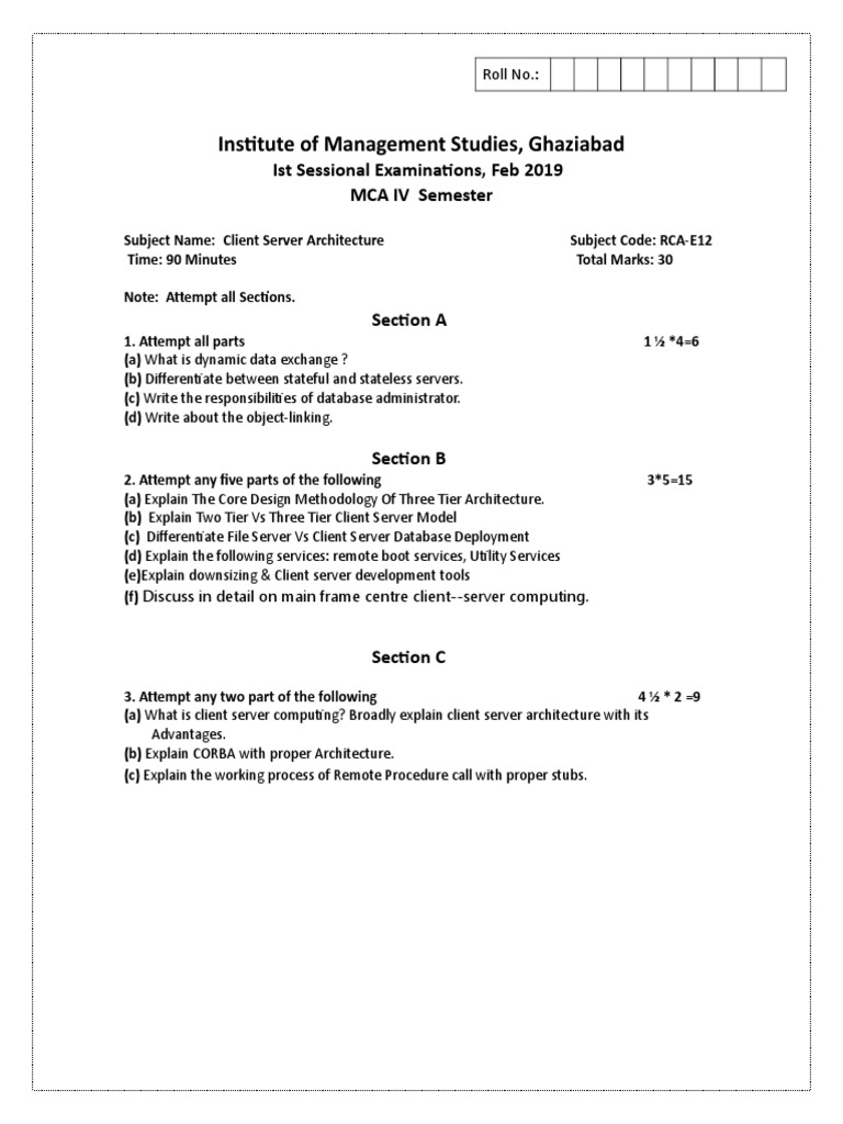 Question Paper Format For Ct12019 | PDF | Computers | Technology ...