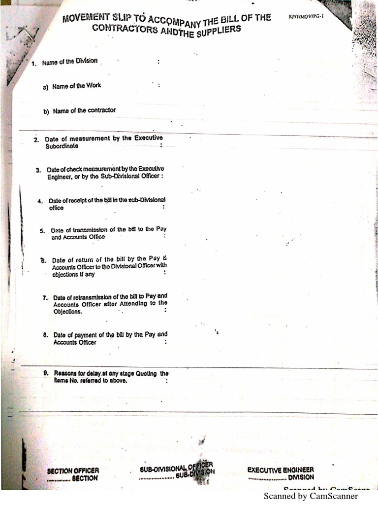 Movement Slip | PDF