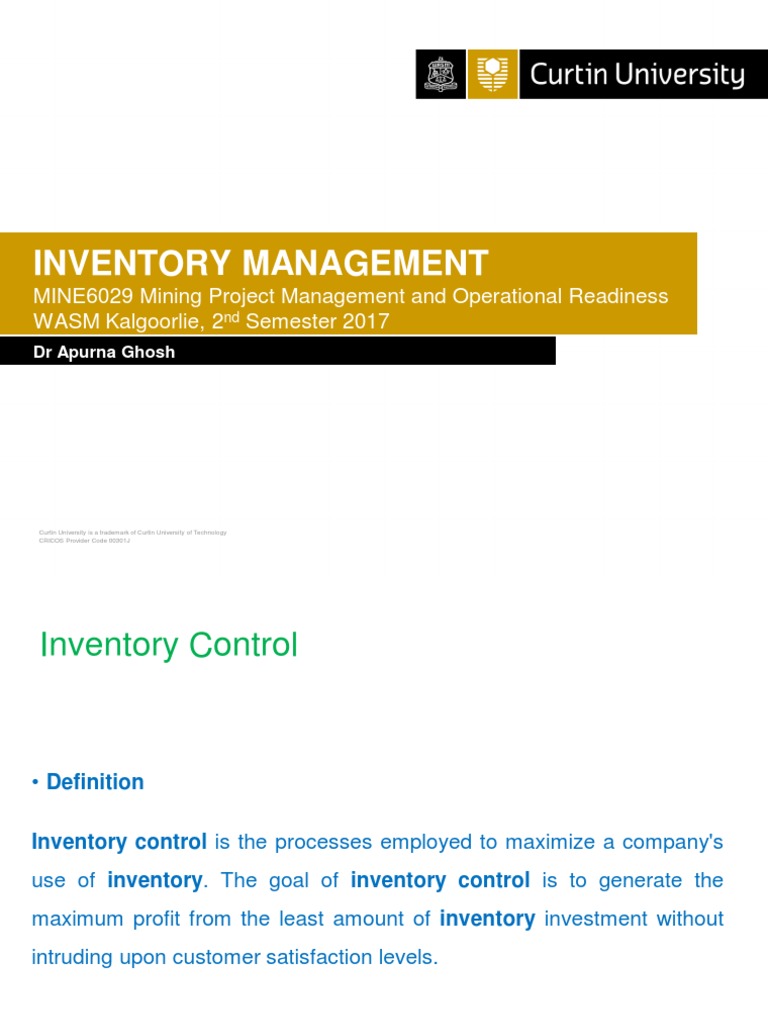 Mining Inventory Management | PDF | Standard Deviation | Inventory